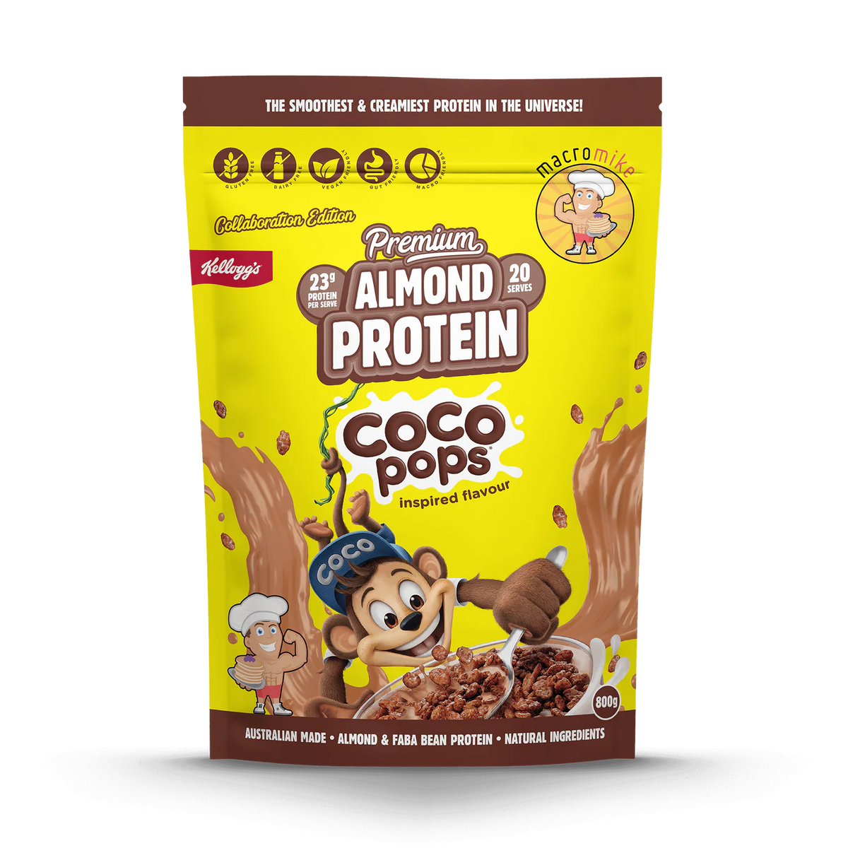 Kellogs x Macro Mike Coco Pops Inspired Premium Almond Protein by Macr ...