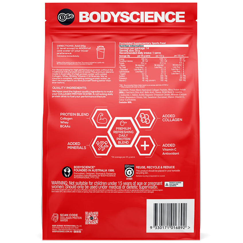 Collagen Protein Water 350g by Body Science — Supplements Central